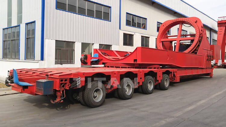 Wind Turbine Blade Transport - Modular Trailer with Rotor Blade Adapter