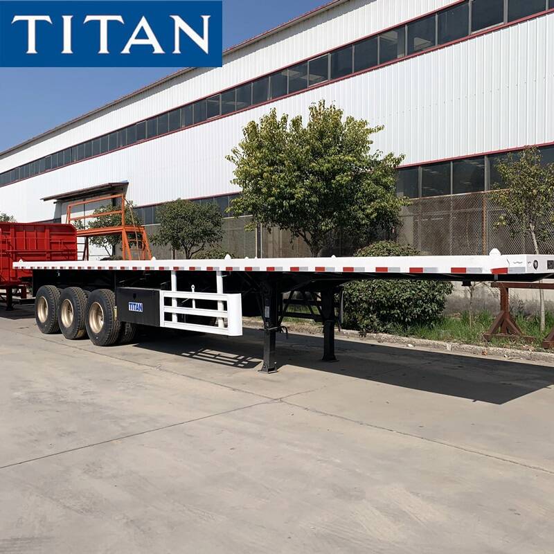 3 Axle 40 Foot Container Flatbed Truck Trailer for Sale